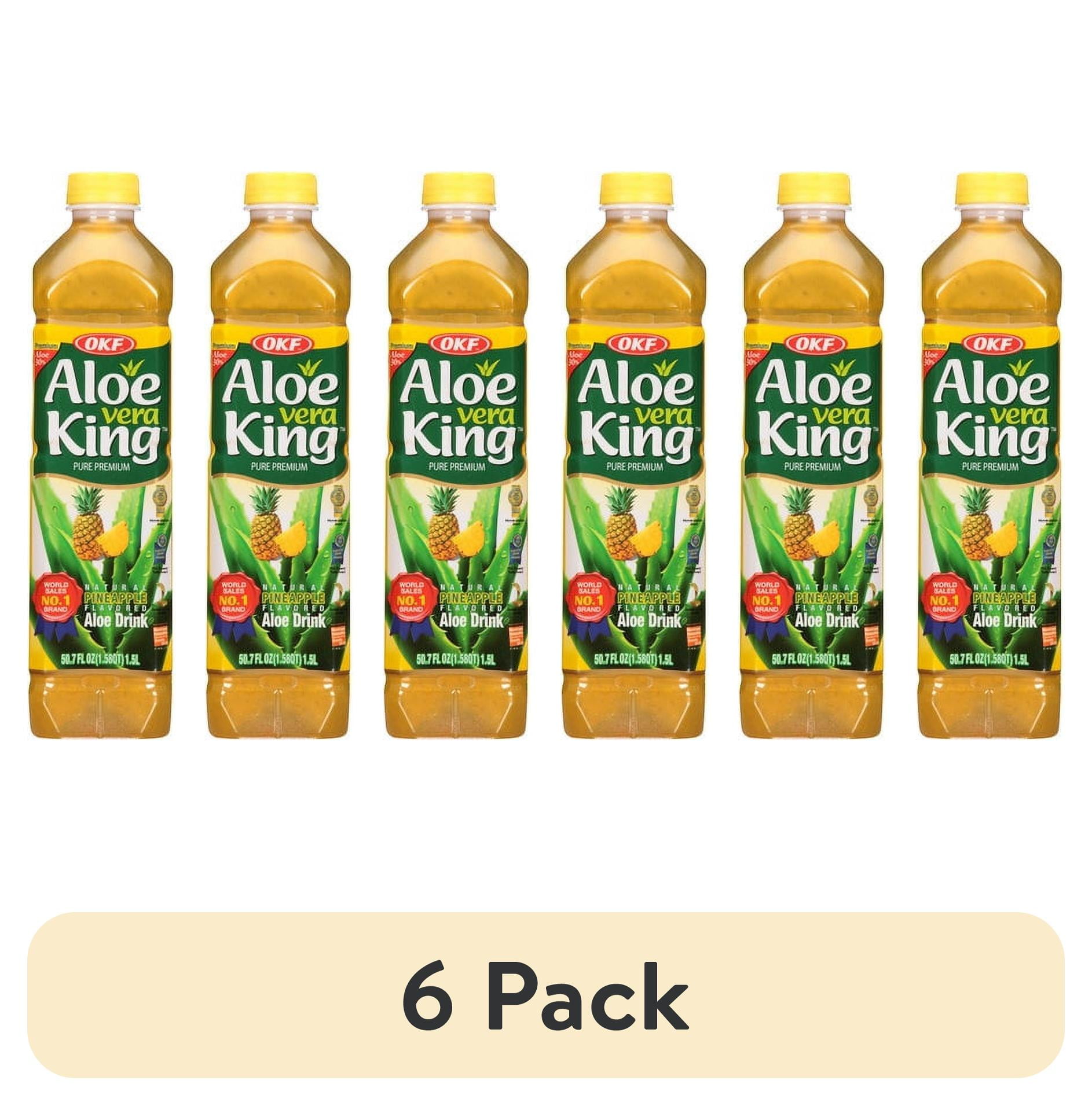 (6 pack) OKF Aloe Vera King Natural Pineapple Flavored Aloe Drink, 50.7 ...