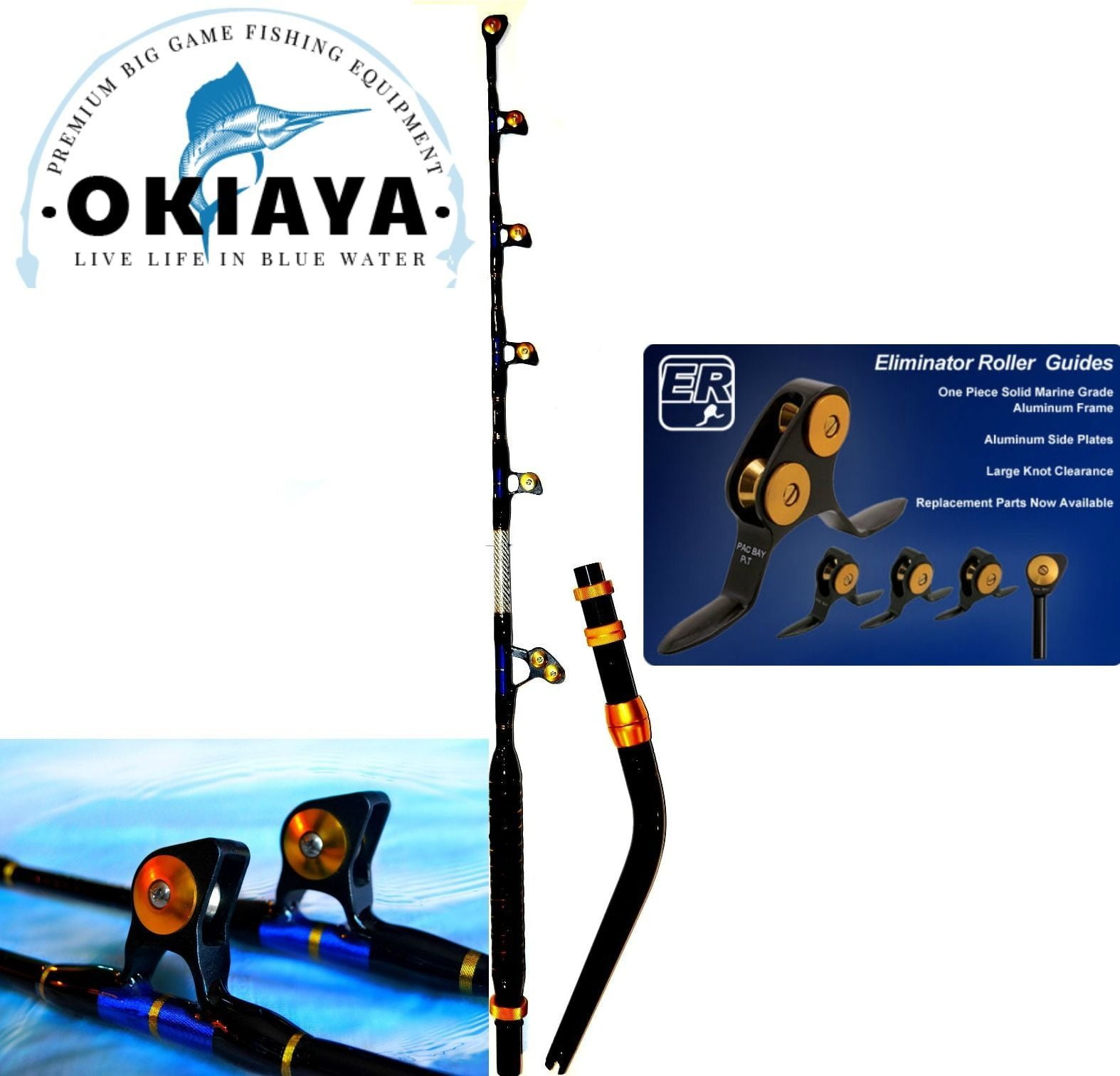OKIAYA VENOM PRO BENT BUTT FISHING ROD 80-130LB "THE MONSTER" with ...