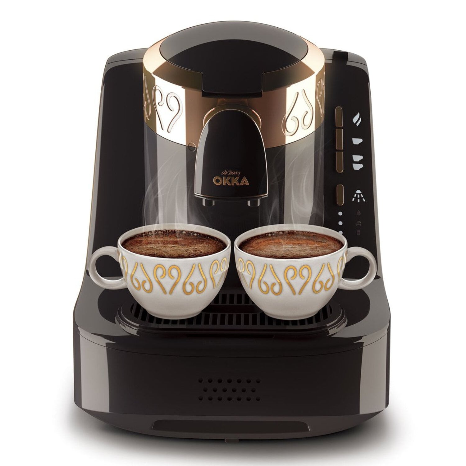 OKKA Turkish Greek Coffee Machine, 110 Volt (USA & Canada) - Black/Gold ...