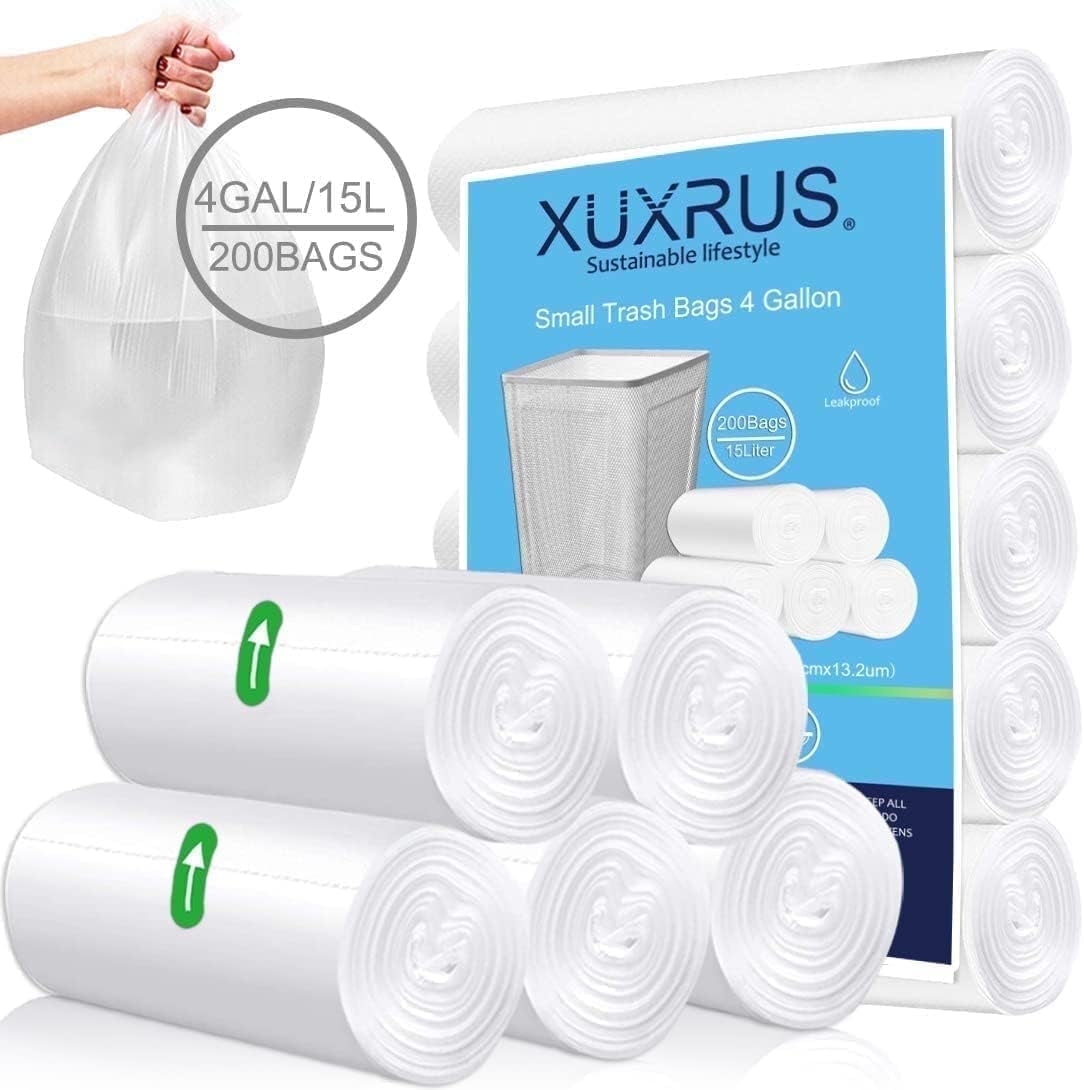 OKKEAI 15 Liter Garbage Bags ,200 per Pack for Bathroom ,Kitchen ...