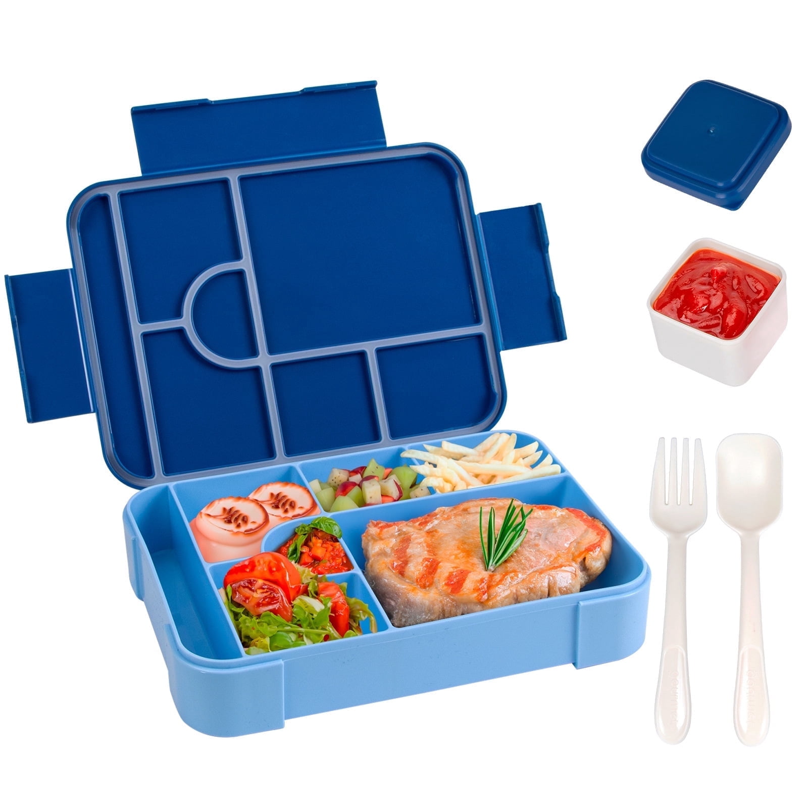 OKKEAI Bento Boxes Lunch Boxes Plastic, Separate Compartments, Portable ...