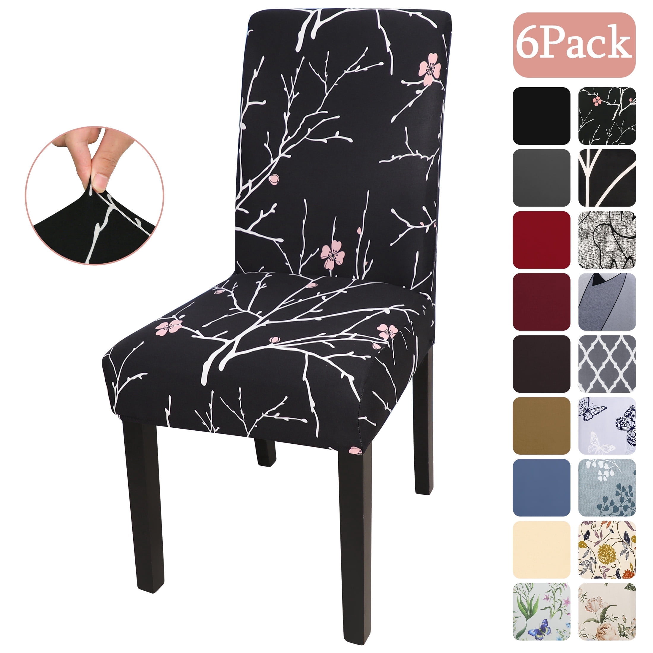 OKKEEY Dining Chair Covers Set of 6, Stretch Parsons Chair Slipcovers ...