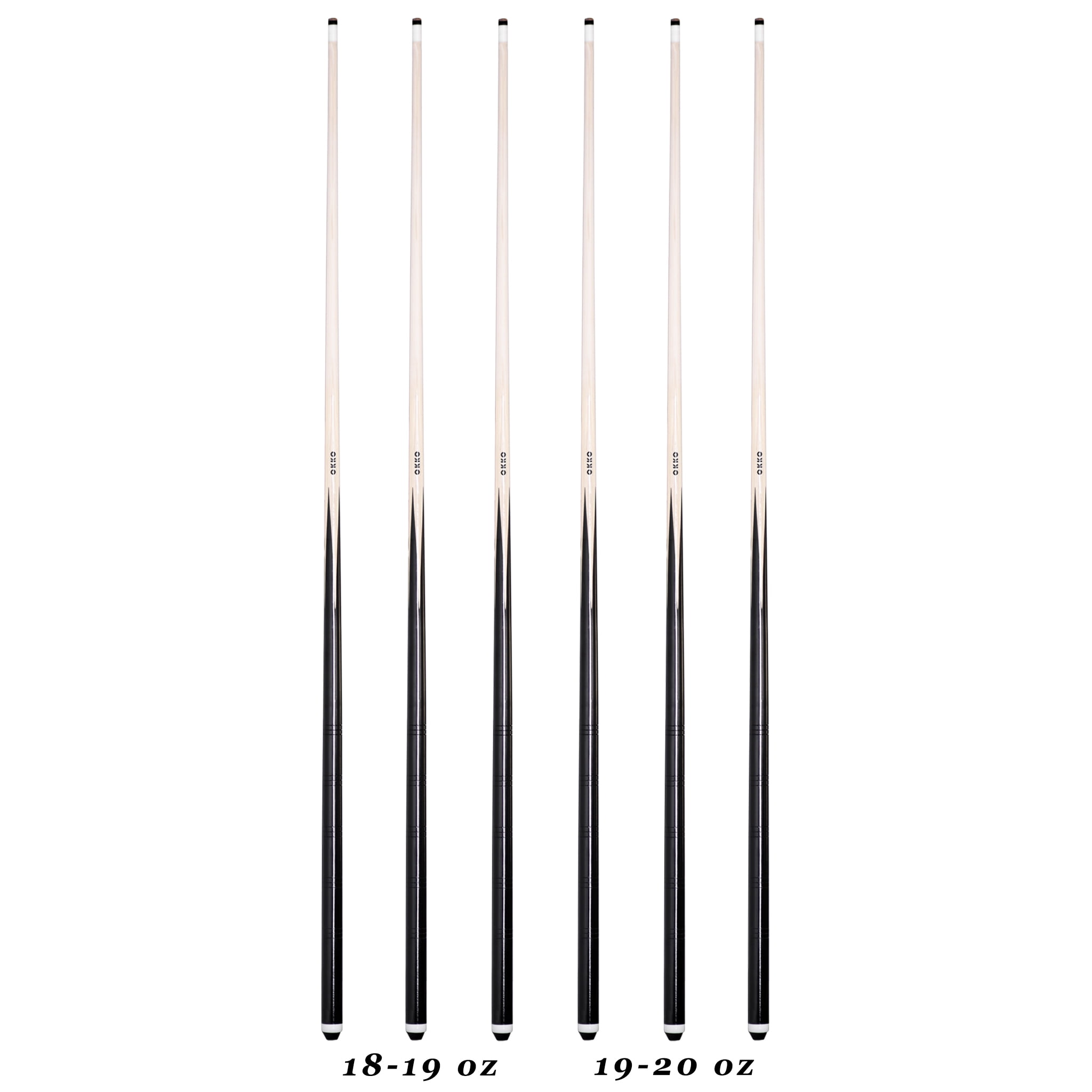 OKKO 6-Piece Set, 57” Pool Billiard House Bar Cue Sticks, Screw-On Tip ...