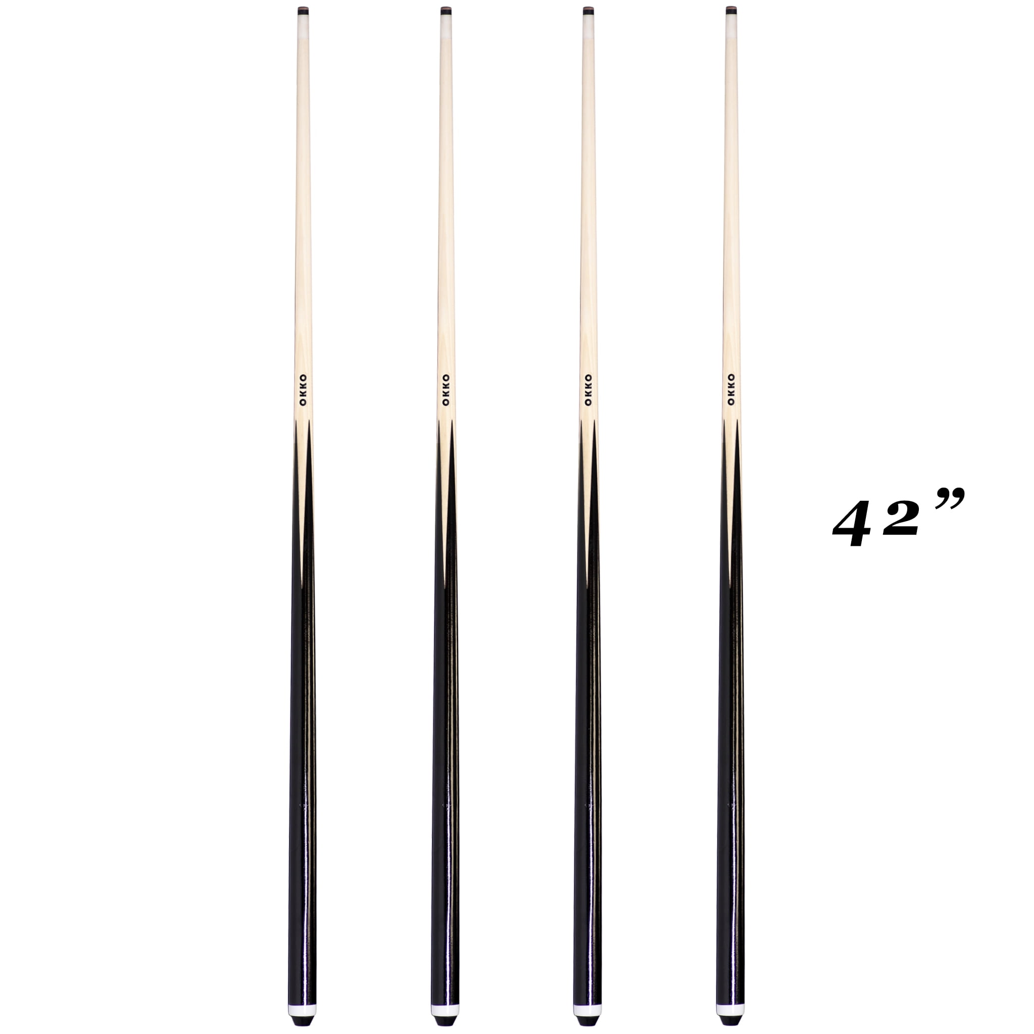 OKKO 1-Piece Pool Billiard House Bar Short Cue Sticks 42”, Screw-On Tip ...