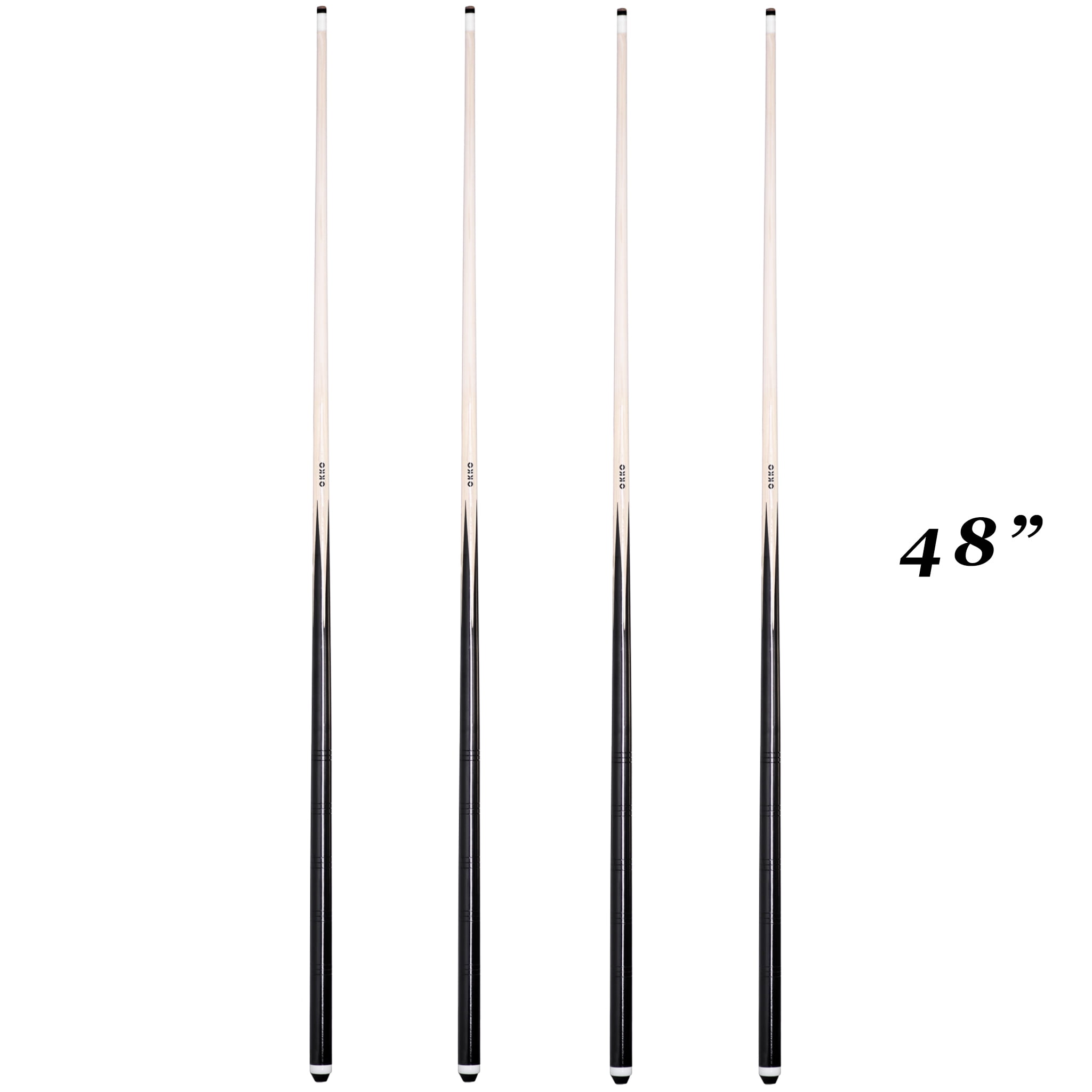 OKKO 1-Piece Pool Billiard House Bar Short Cue Sticks 48”, Screw-On Tip ...