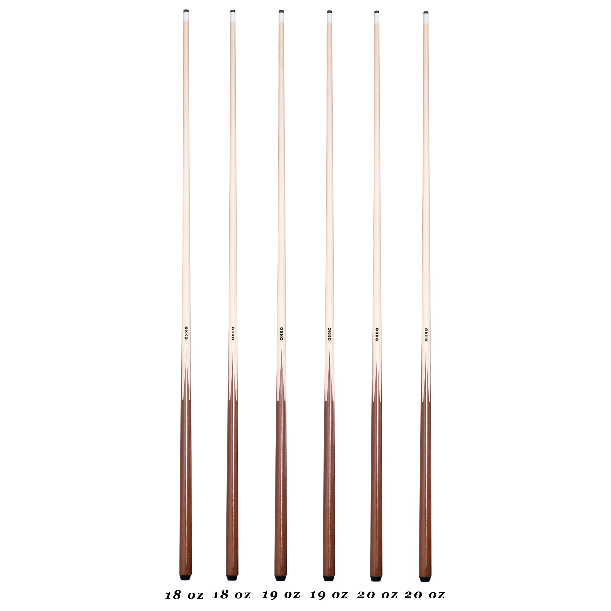 OKKO 1 pc Commercial Pool Billiard Maple Cue Sticks 57”, Glue-On Tip ...
