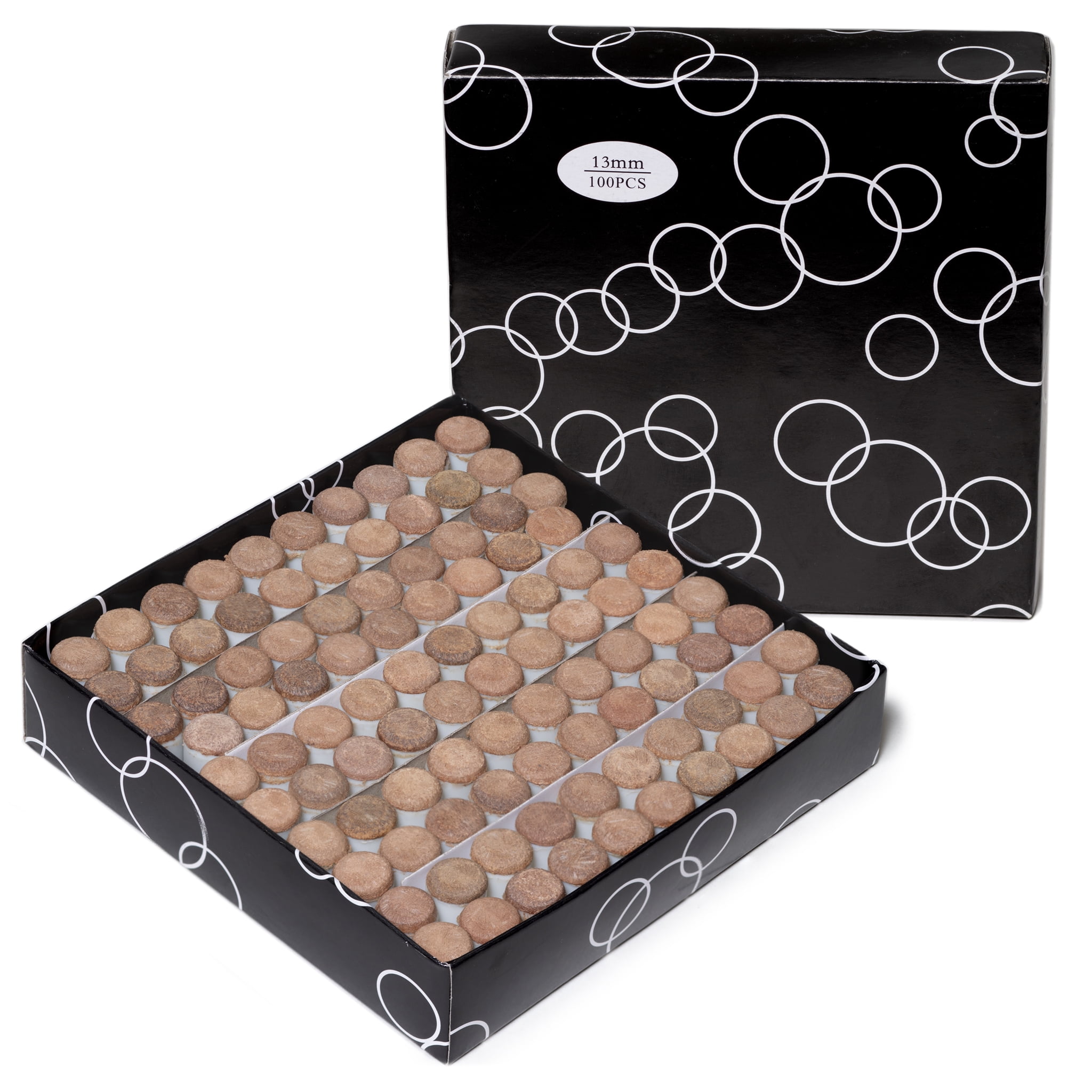 OKKO Billiard Pool Cue Slip-On Tips Medium/Hard, Pack of 100 (13 mm ...