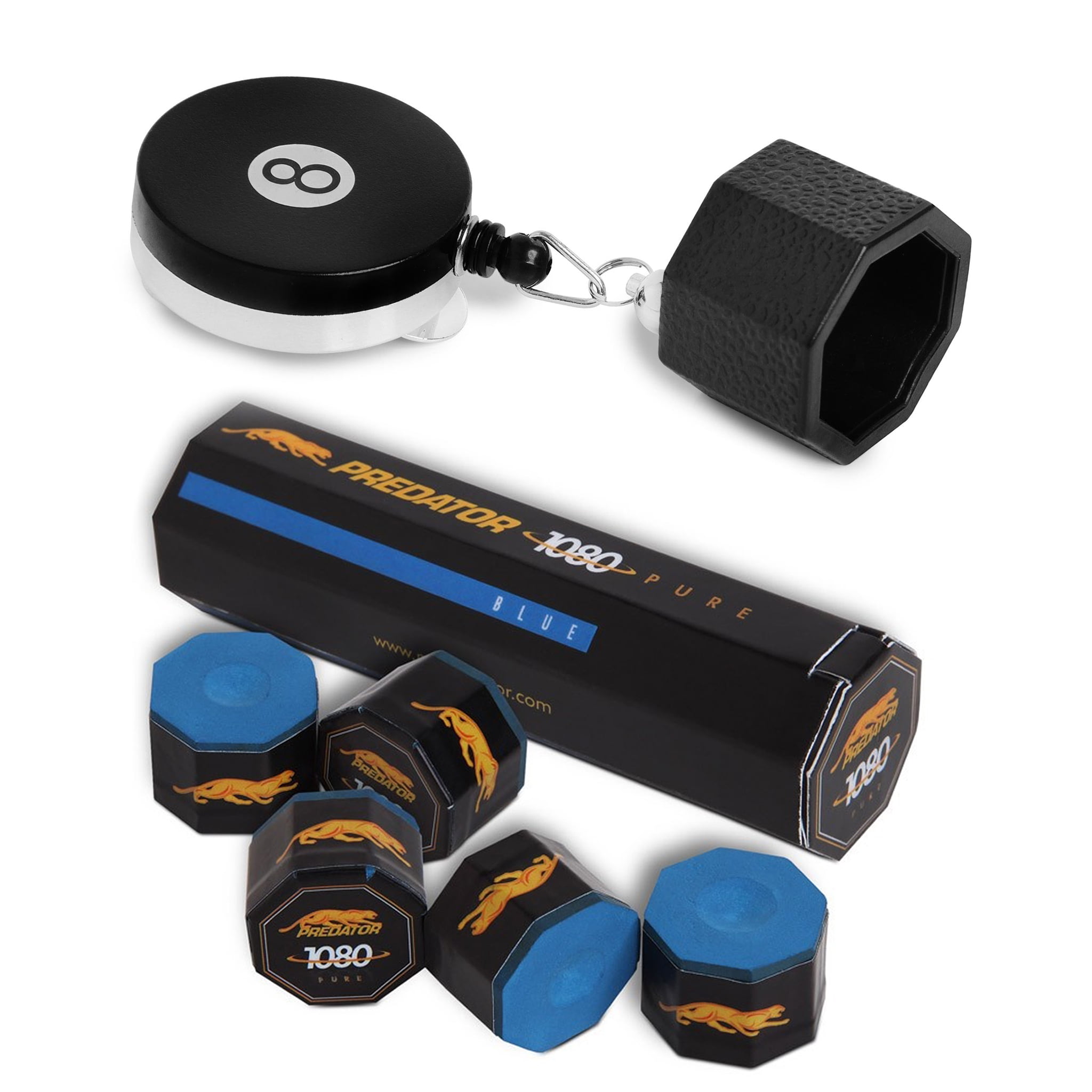 OKKO Retractable Octagon 8-Ball Chalker Billiard Pool Cue Chalk Holder ...