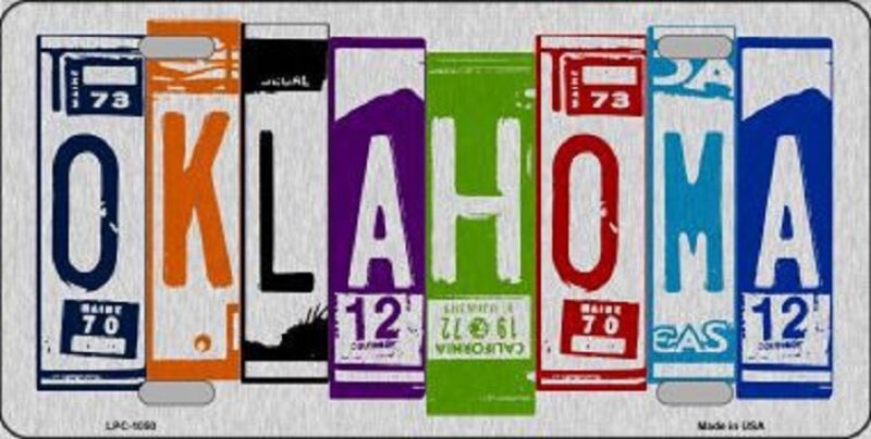 OKLAHOMA BRUSHED NOVELTY LICENSE PLATE TAG - Aluminum ( 12 inch x 6 ...