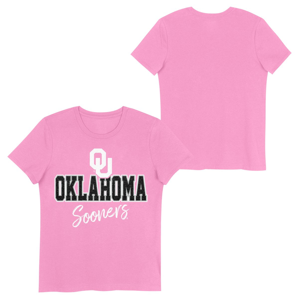 OKLAHOMA Girls Pink Color Cotton SS TEE BW Team Name OPP - Walmart.com