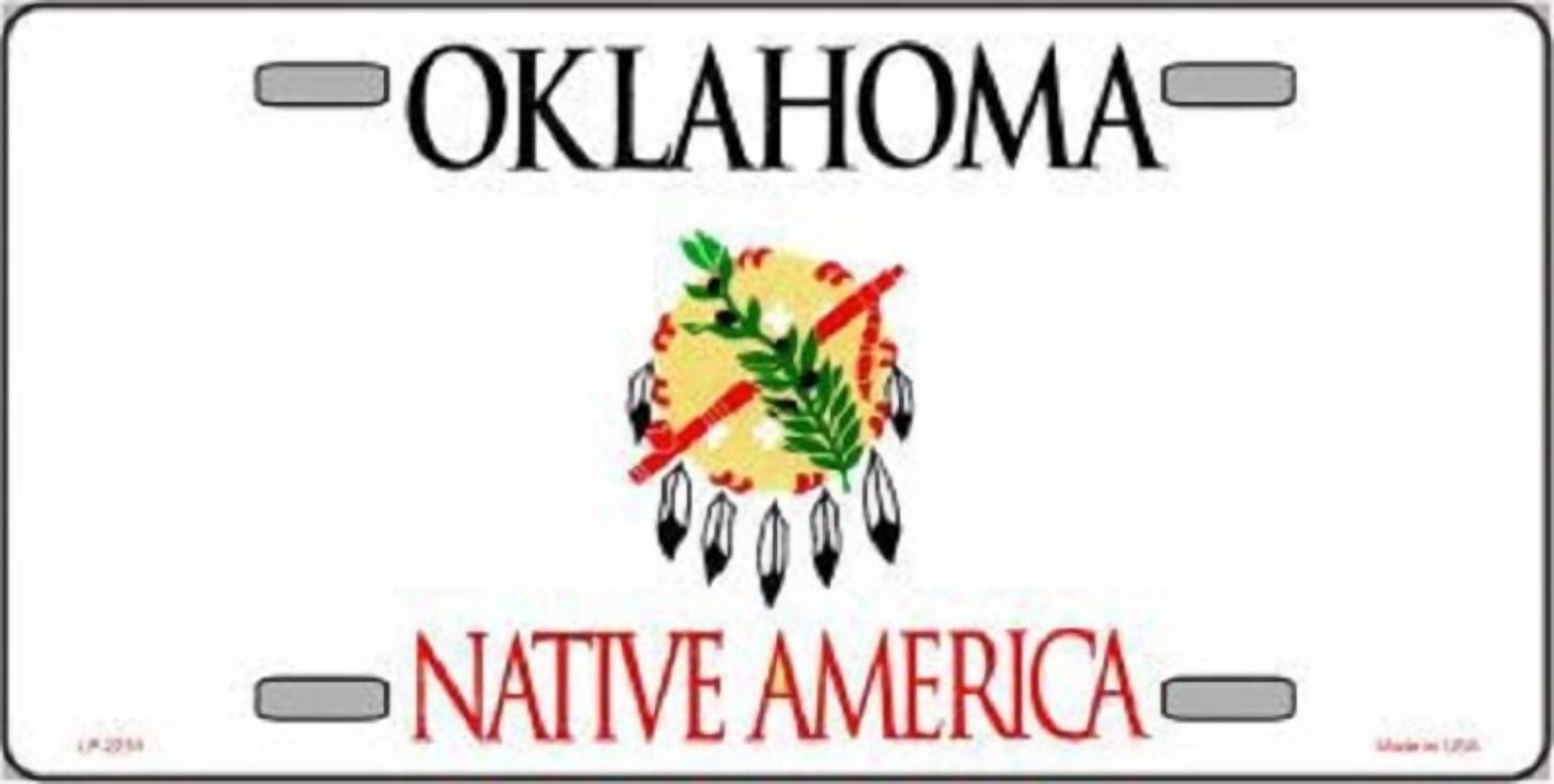 OKLAHOMA NATIVE AMERICA METAL NOVELTY LICENSE PLATE TAG - Aluminum ( 12 ...