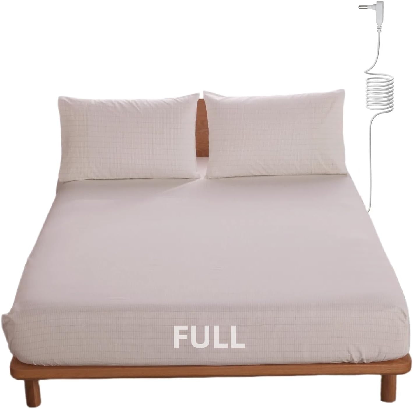 OKOHEY Grounding Fitted Sheets with 15ft Earthing Cord, Full Size, 90% Organic Cotton + 10% ...