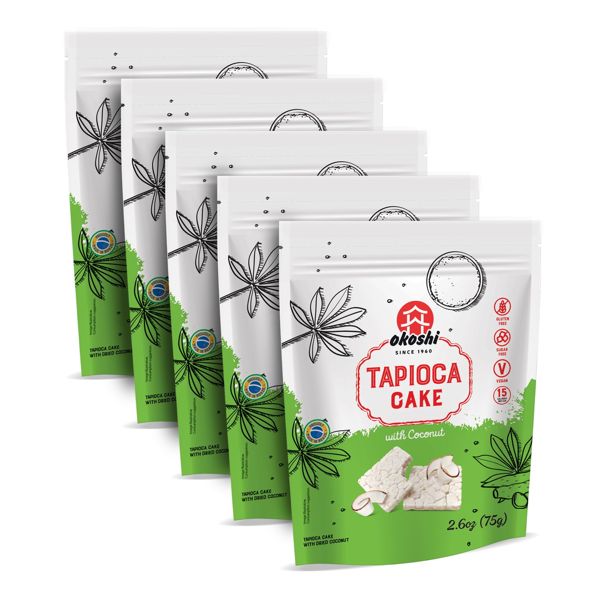 OKOSHI - Pack of DPF11 5 Low Carb Tapioca Toasts - Japanese Snacks ...