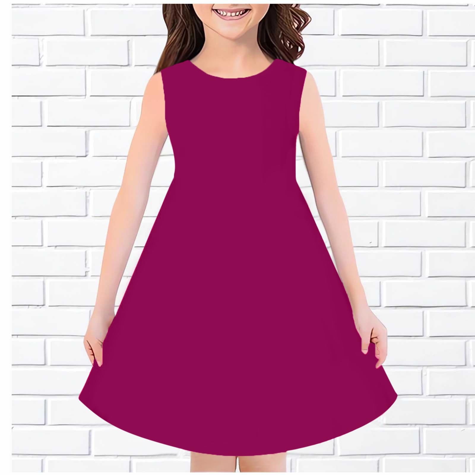 OKSALE Girls Dresses Size 10-12 Summer Casual Sleeveless Dress A Line ...