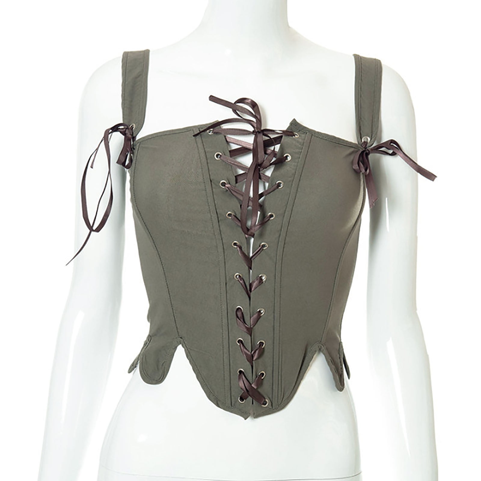 OKSALE Push Up Corset Top for Women Lace Up Victorian Bustier Tops ...