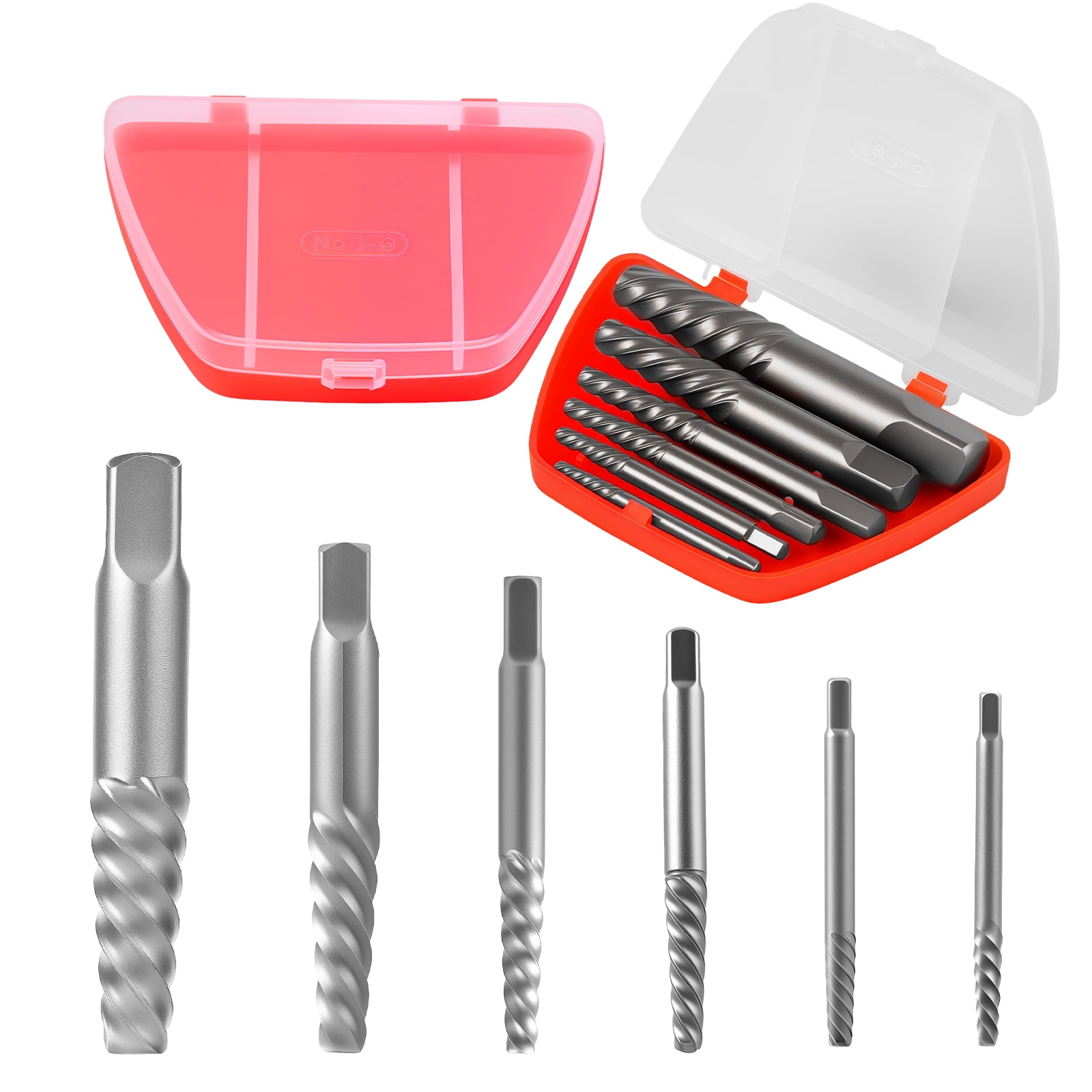 AEVXKHI 12PCS Spiral Screw Extractor, Carbon Steel Bolt Extractor Kit ...