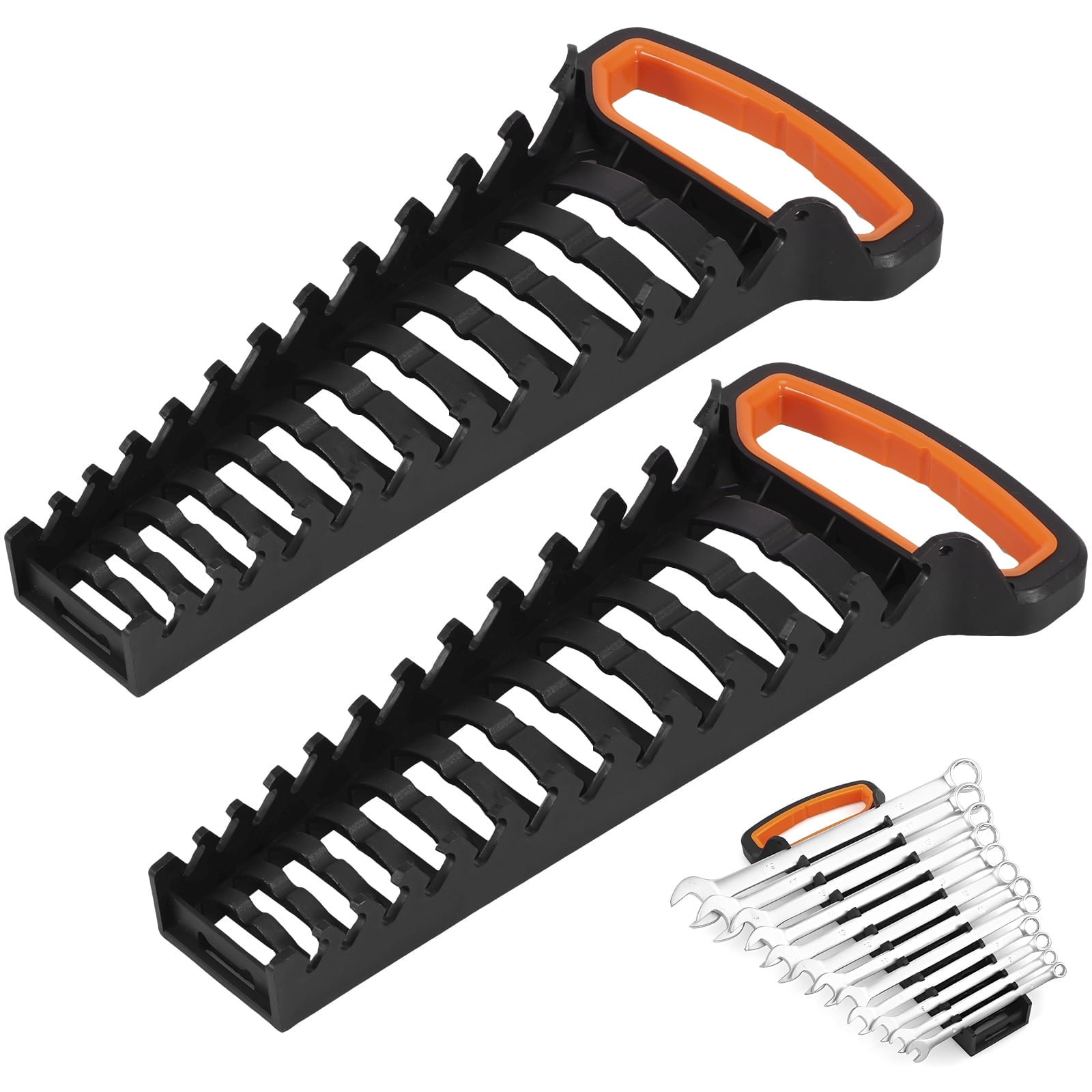 OKYMOTOR 2PCS Wrench Rack Set, Plastic Metric Wrench Organizer, 8mm ...