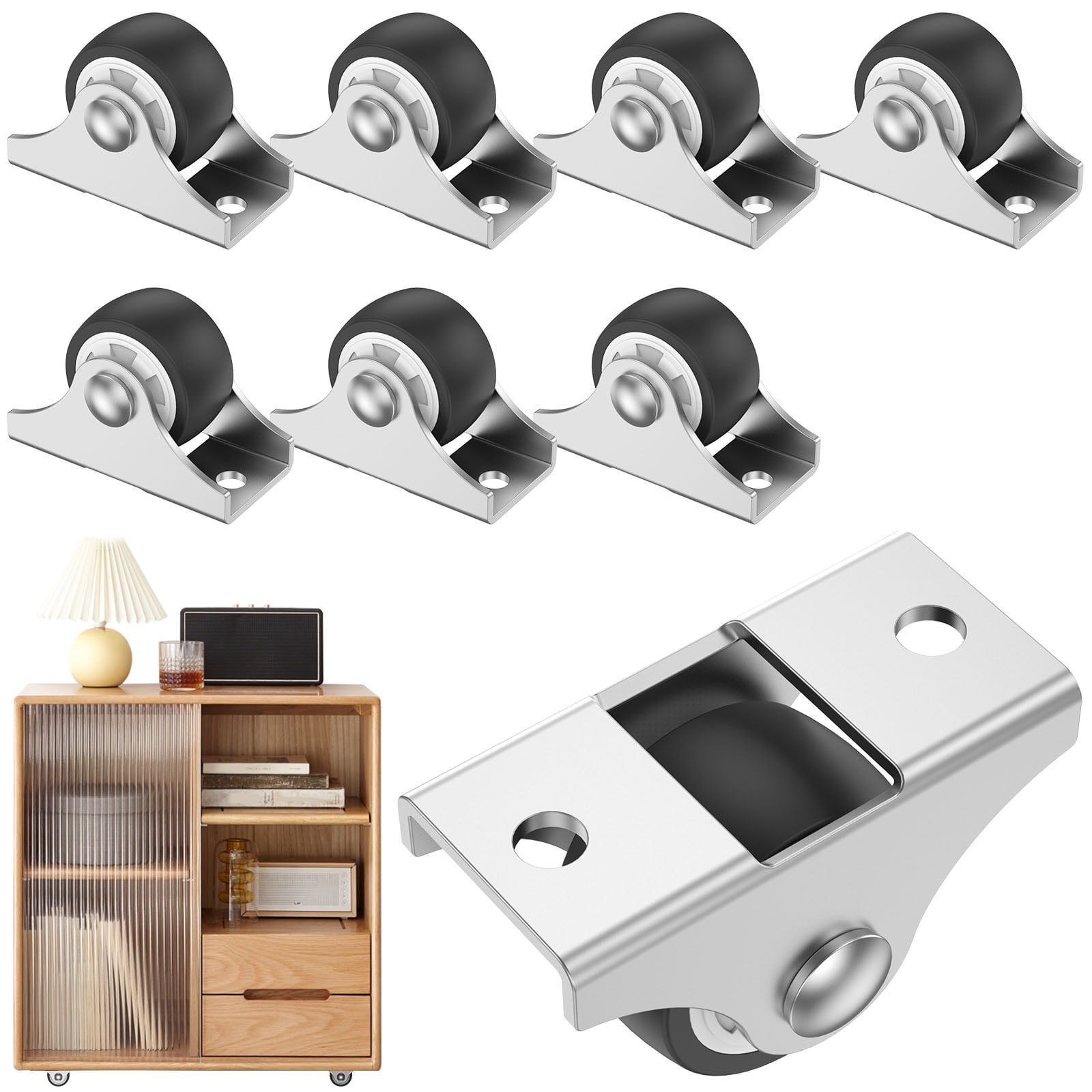 OKYMOTOR 8Pcs Swivel Caster Wheels 1in Heavy Duty Furniture Wheels Load ...