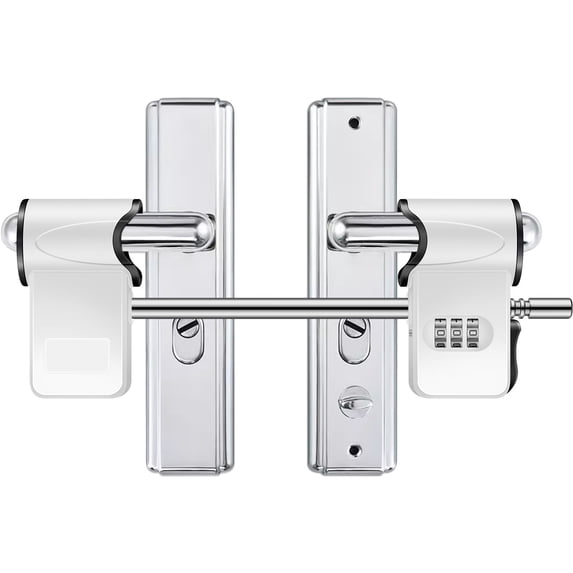 OKYMOTOR Double Door Combination Lock Metal 3-Digit Door Security Code ...