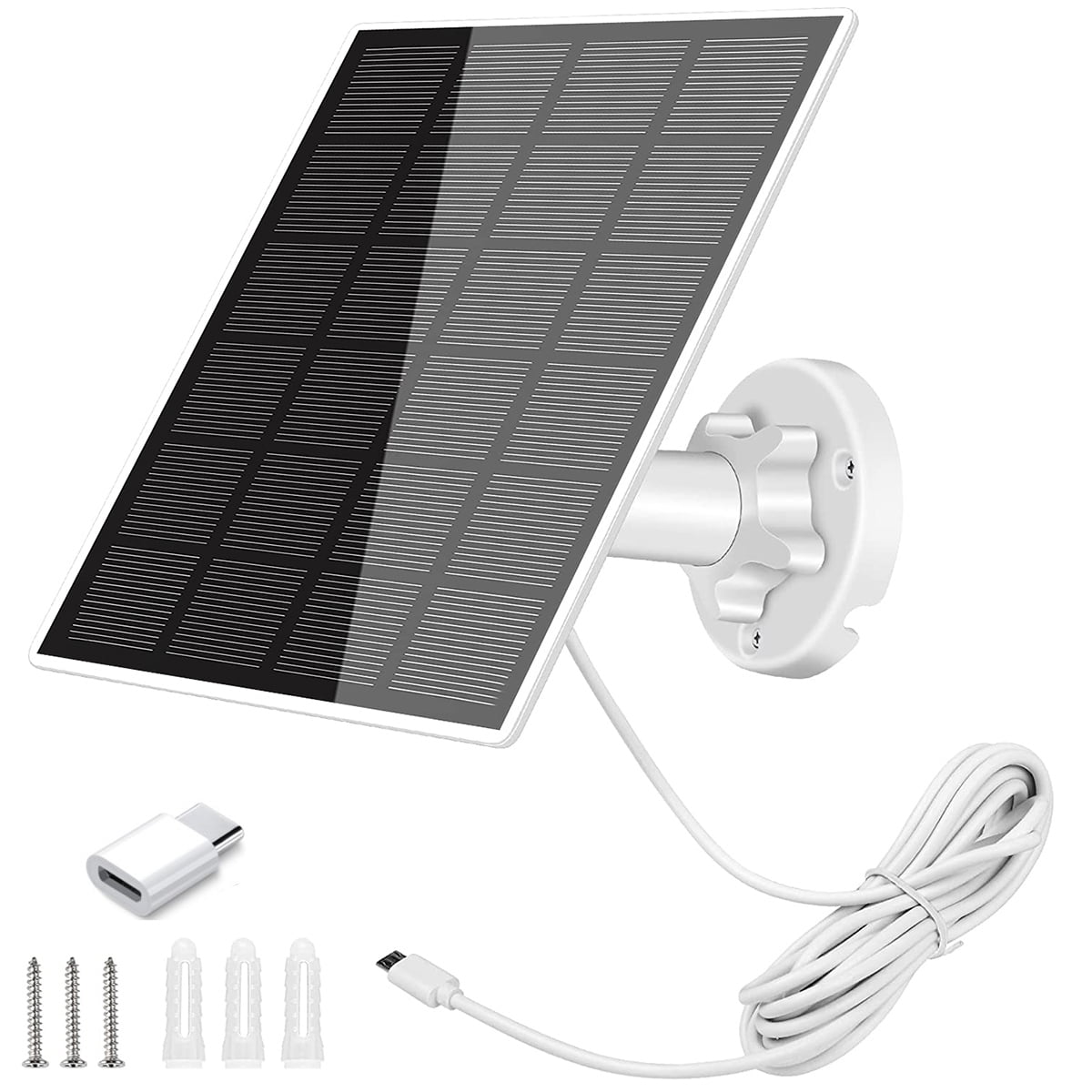 OKYMOTOR 5W Solar Powered Panel for Security Camera, IP65 Waterproof ...
