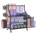 OKbus Dumbbell Rack, Sports Equipment Storage Organizer with Wheels ...