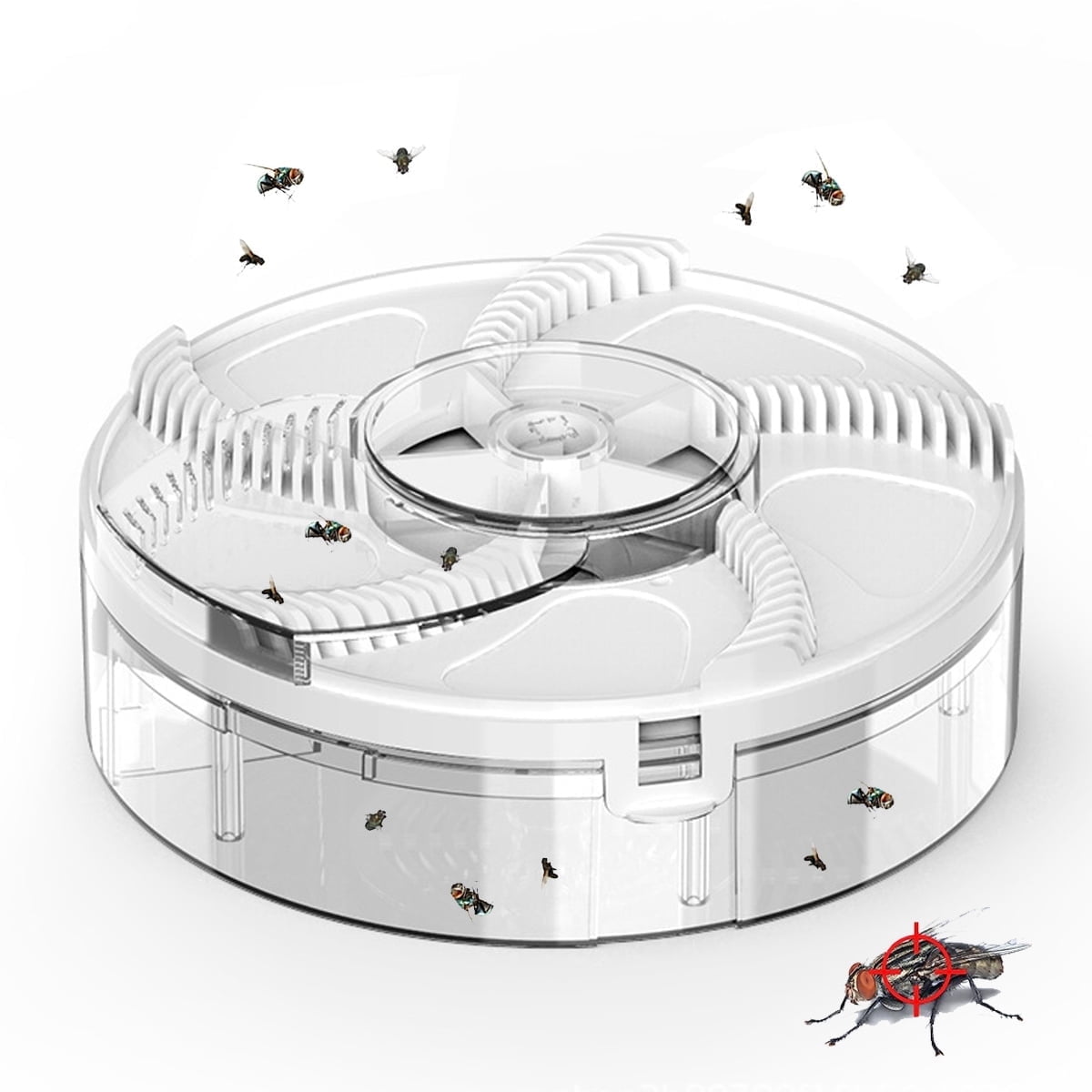 OKbus Electric Fly Trap, Auto Rotate Resueable Catcher for House Fly ...