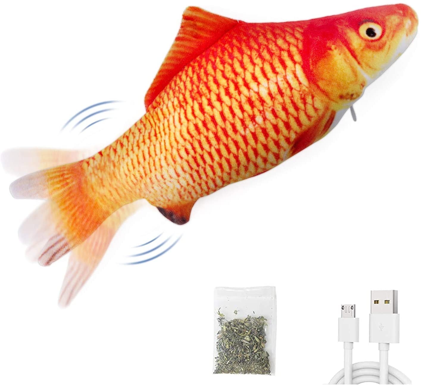 OKbus Electric Jumping Fish 10.5 Inch, Moving Cat Kick Fish Toy ...