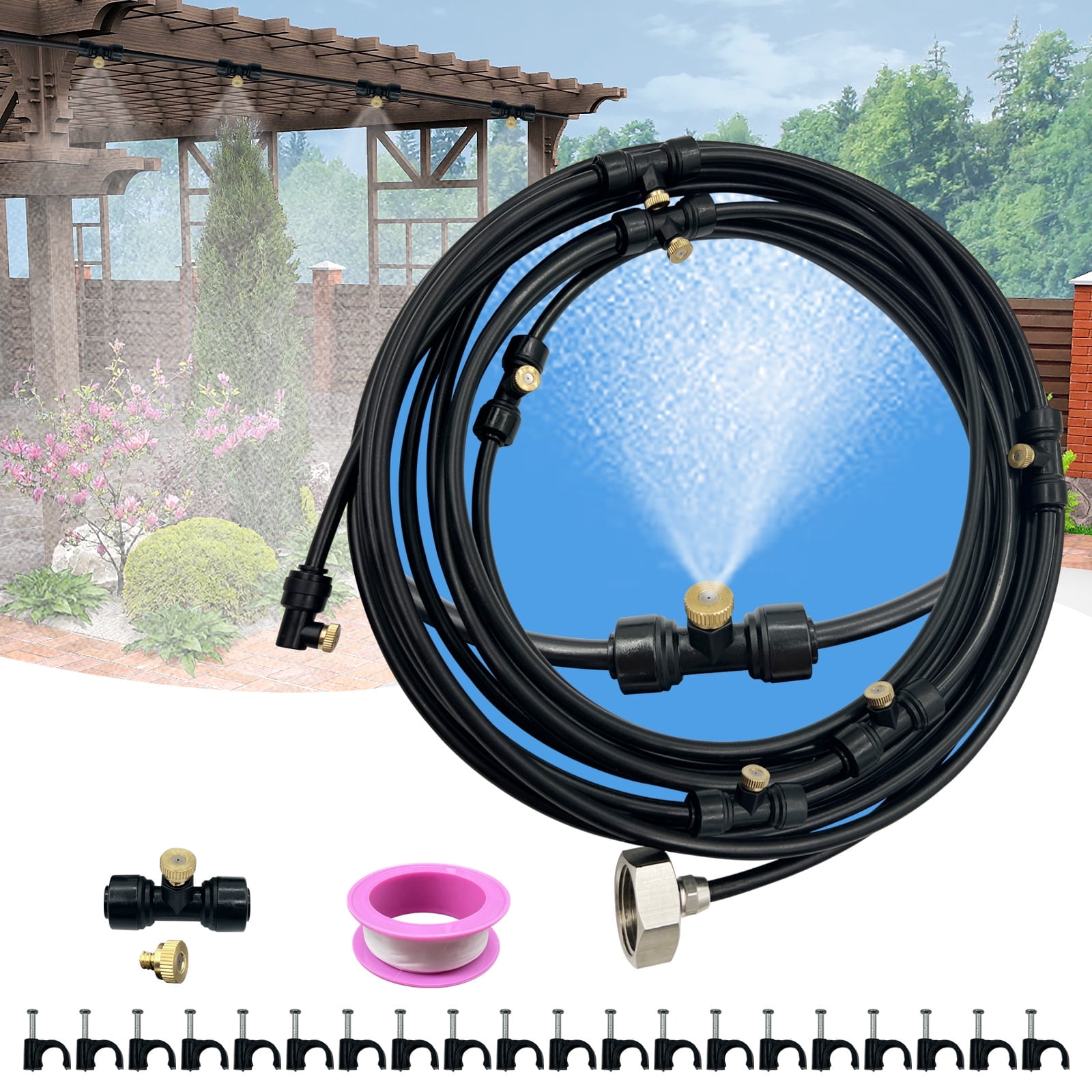 OKbus Misters for Outside Patio, 26Ft (8M) Outdoor Misting Cooling ...