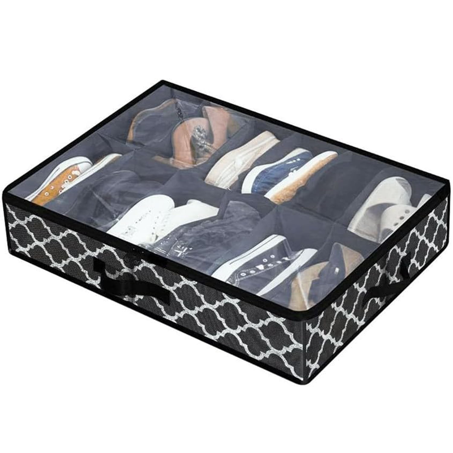OKbus Under Bed Shoe Storage Organizer, Fits 12 Pairs, Underbed Shoe ...