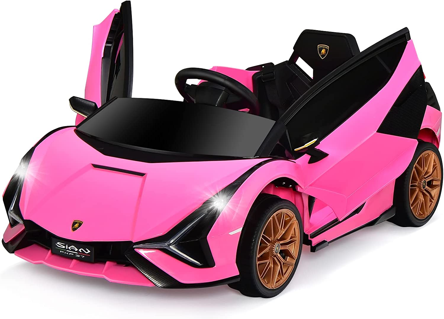 OLAKIDS 12V Licensed Lamborghini Sian Kids Ride On Car with Parent ...