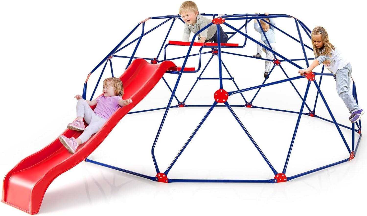 OLAKIDS 13FT Climbing Dome with Slide, Kids Outdoor Toys Jungle Gym ...