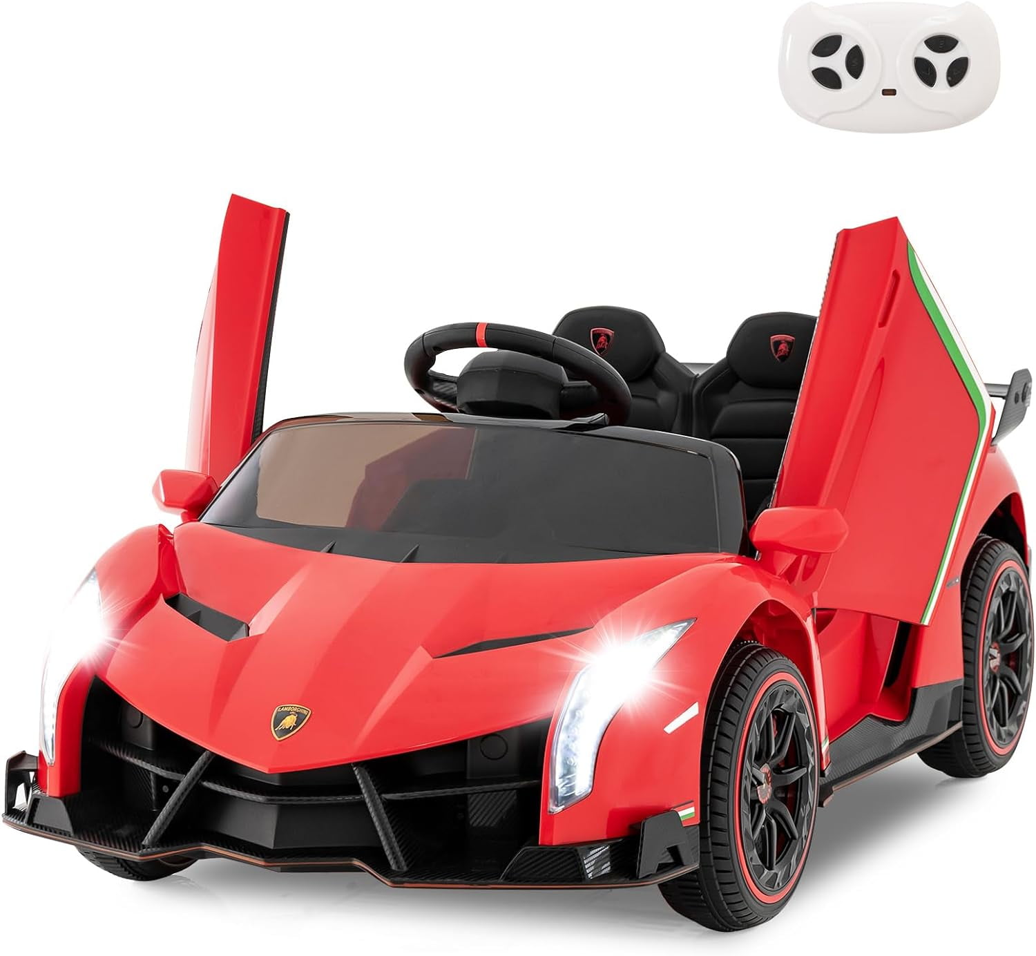 OLAKIDS 2 Seater Kids Ride on Car, 12V 4WD Lamborghini, Electric ...