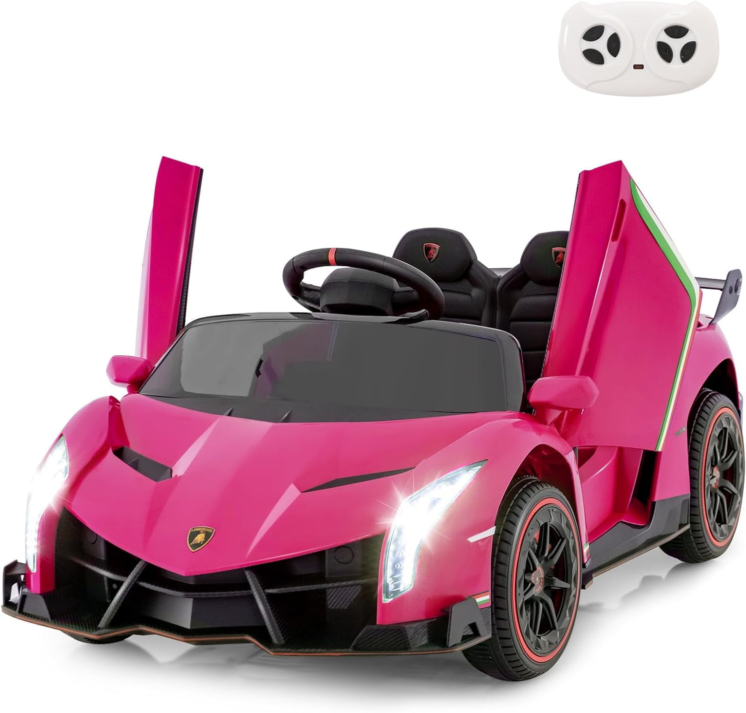 OLAKIDS 2 Seater Kids Ride on Car, 12V 4WD Licensed Lamborghini Veneno ...