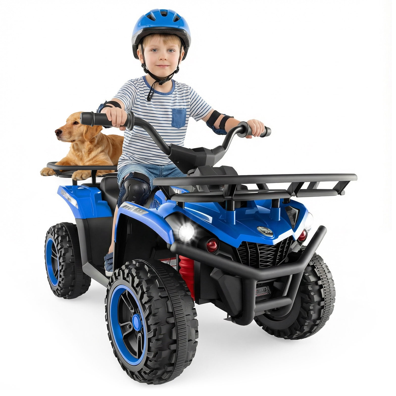 OLAKIDS 24V Kids ATV Quad with 5Mph Max Speed, Spring Suspension, LED ...