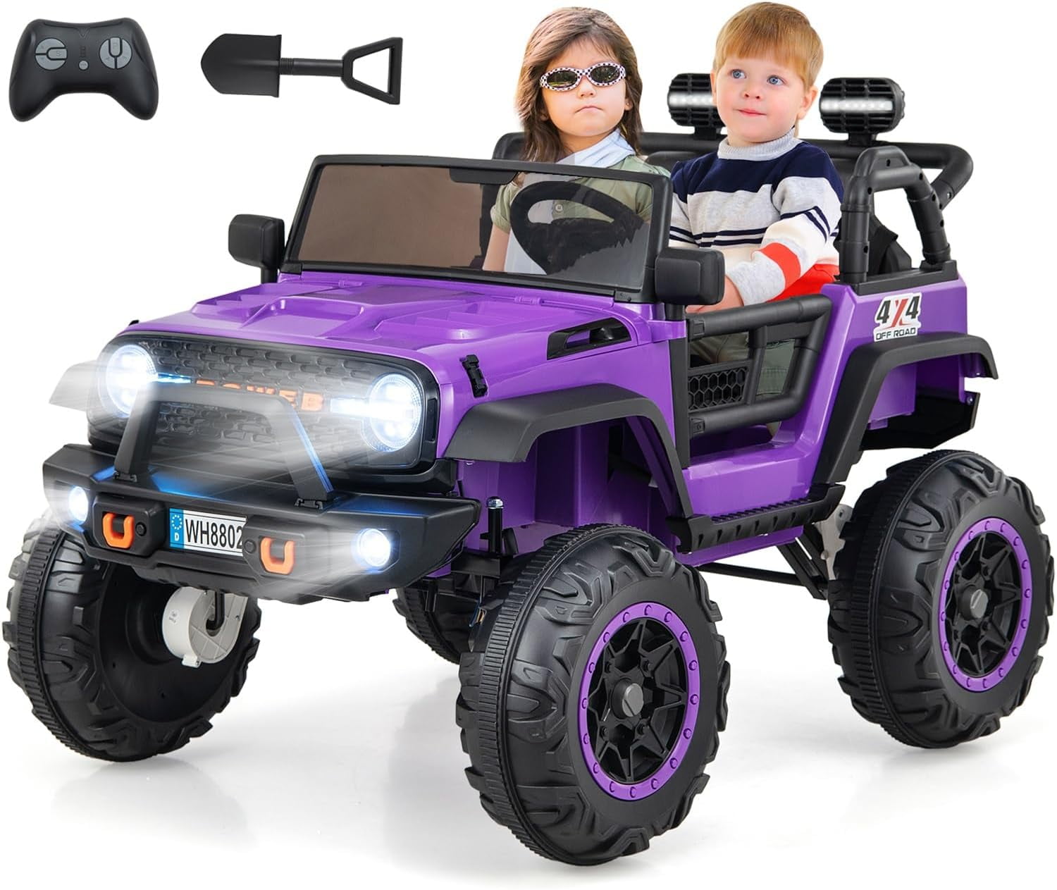 Olakids, 24V Ride on Car, 4WD/2WD Switchable, Remote Control, Music ...