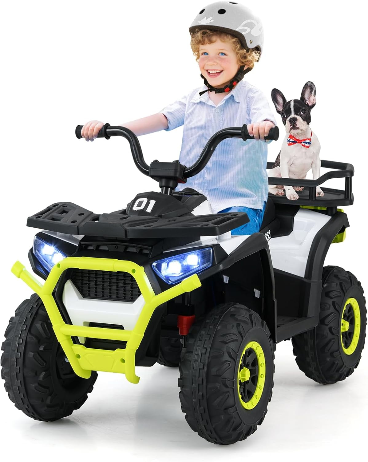 OLAKIDS 24V Ride on Car, Kids ATV Quad with Bluetooth, Music, LED ...