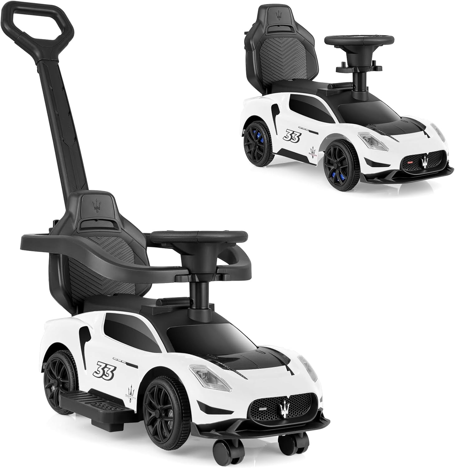 OLAKIDS 3 in 1 Push Car for Toddlers, Licensed Maserati Baby Stroller ...