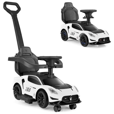 Topbuy Toddler 3-in-1 Ride on Push Car with Baby Handle, Slide ...