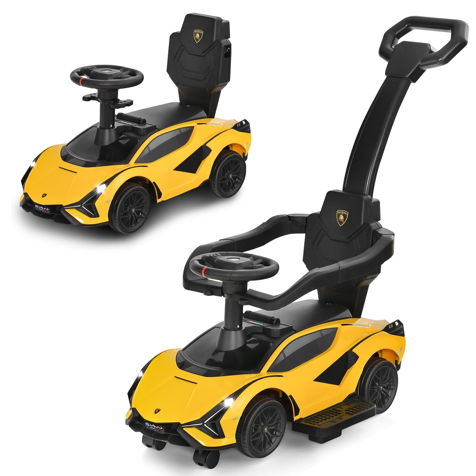 OLAKIDS 3 In 1 Ride on Push Car, Licensed Lamborghini Stroller Sliding ...