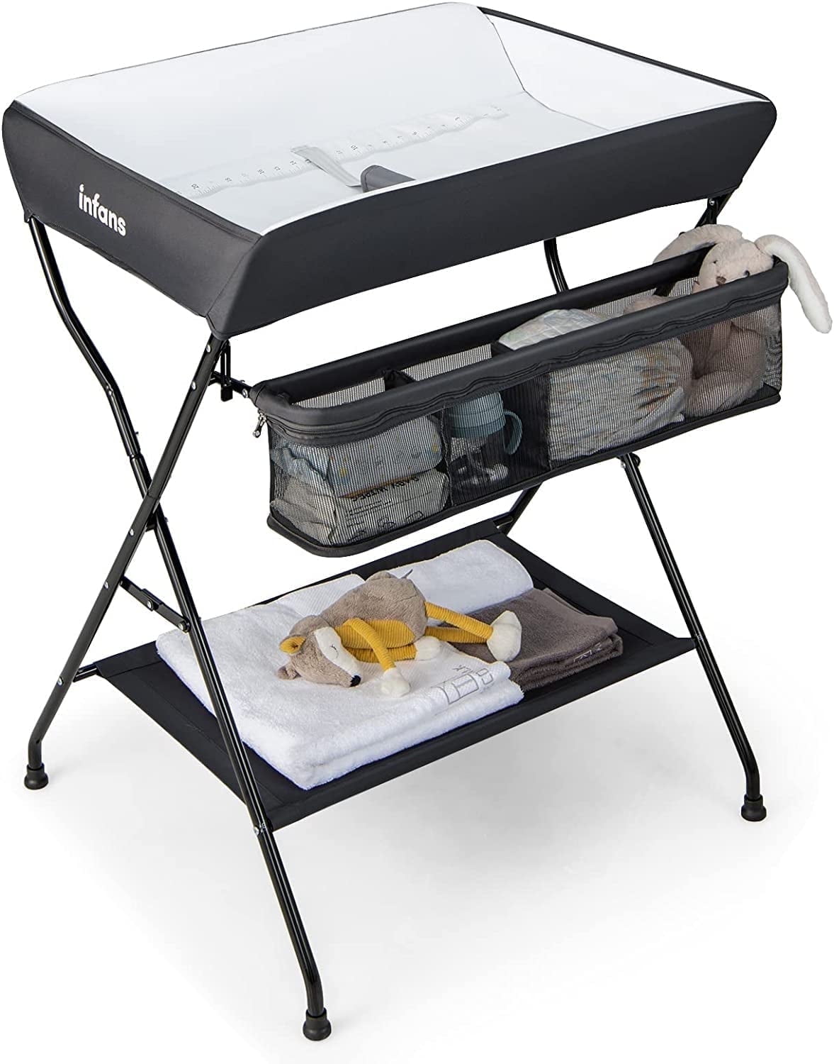 INFANS Foldable Baby Changing Table, Portable Diaper Station with ...
