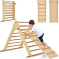 OLAKIDS 3 in 1 Wooden Montessori Climbing Toys, Foldable Pikler Climber ...