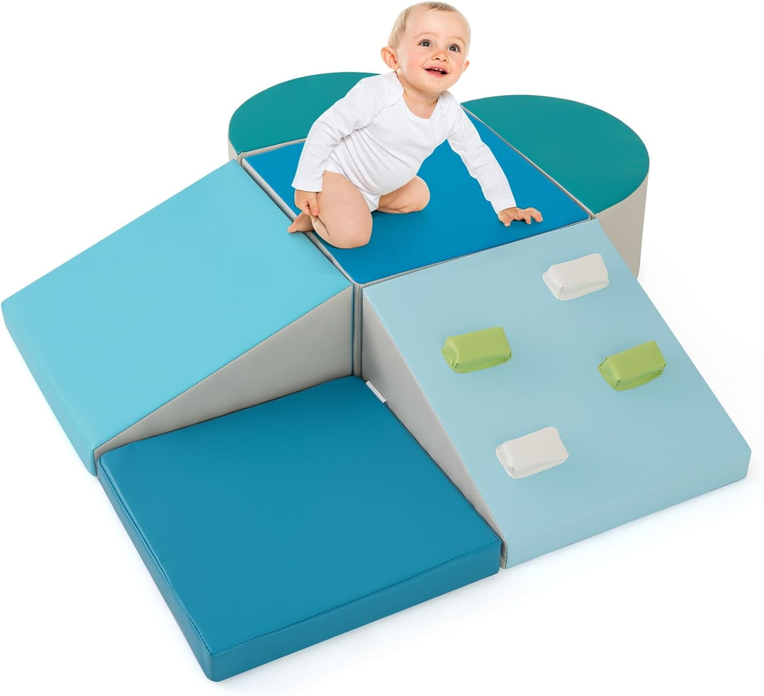 OLAKIDS Climbing Toys for Toddlers, 6 Pieces Baby Foam Blocks Soft Play ...