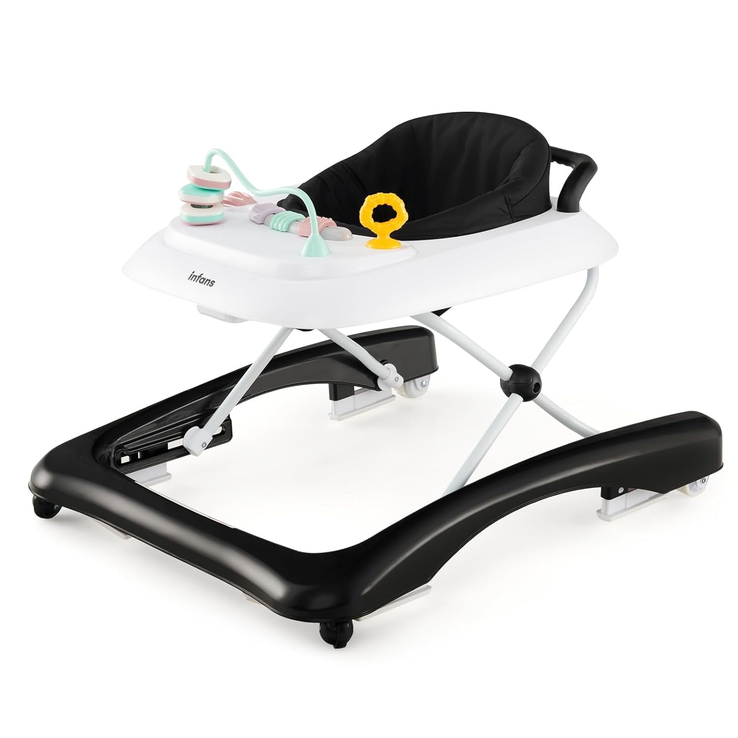INFANS 3-in-1 Foldable Baby Walker, Adjustable Rolling Walker for Boys ...