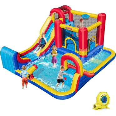 OLAKIDS Inflatable Water Slide, 8 in 1 Bounce House Water Park with ...