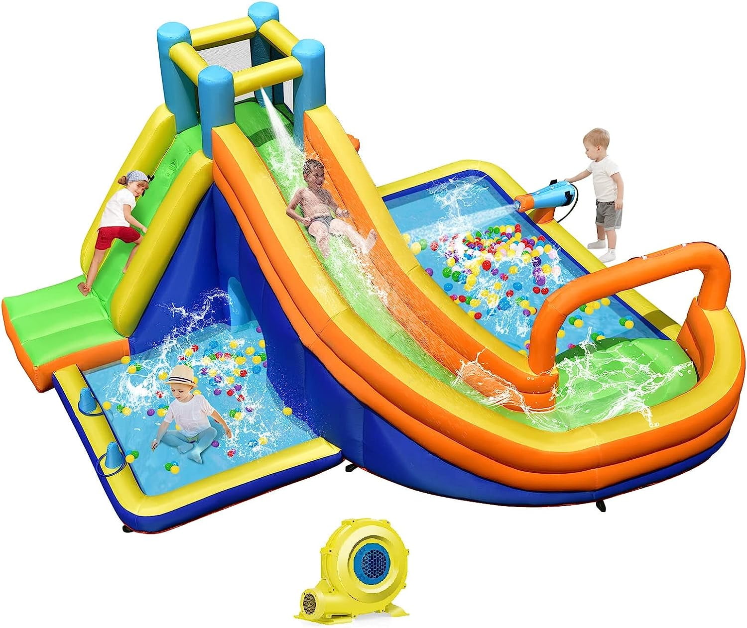 OLAKIDS Inflatable Water Slide, 8 in 1 Bounce House with Slide ...