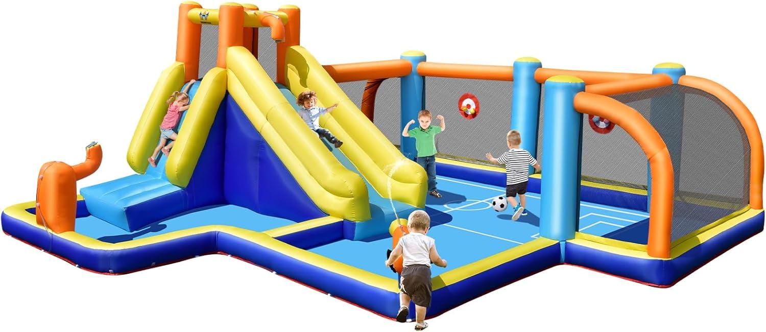 OLAKIDS Inflatable Water Slide, 8 in 1 Bounce House Water Park with ...