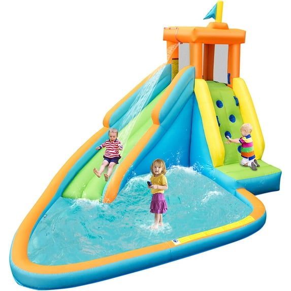 OLAKIDS Inflatable Water Slide, Bouncing House with Slide, Climbing ...