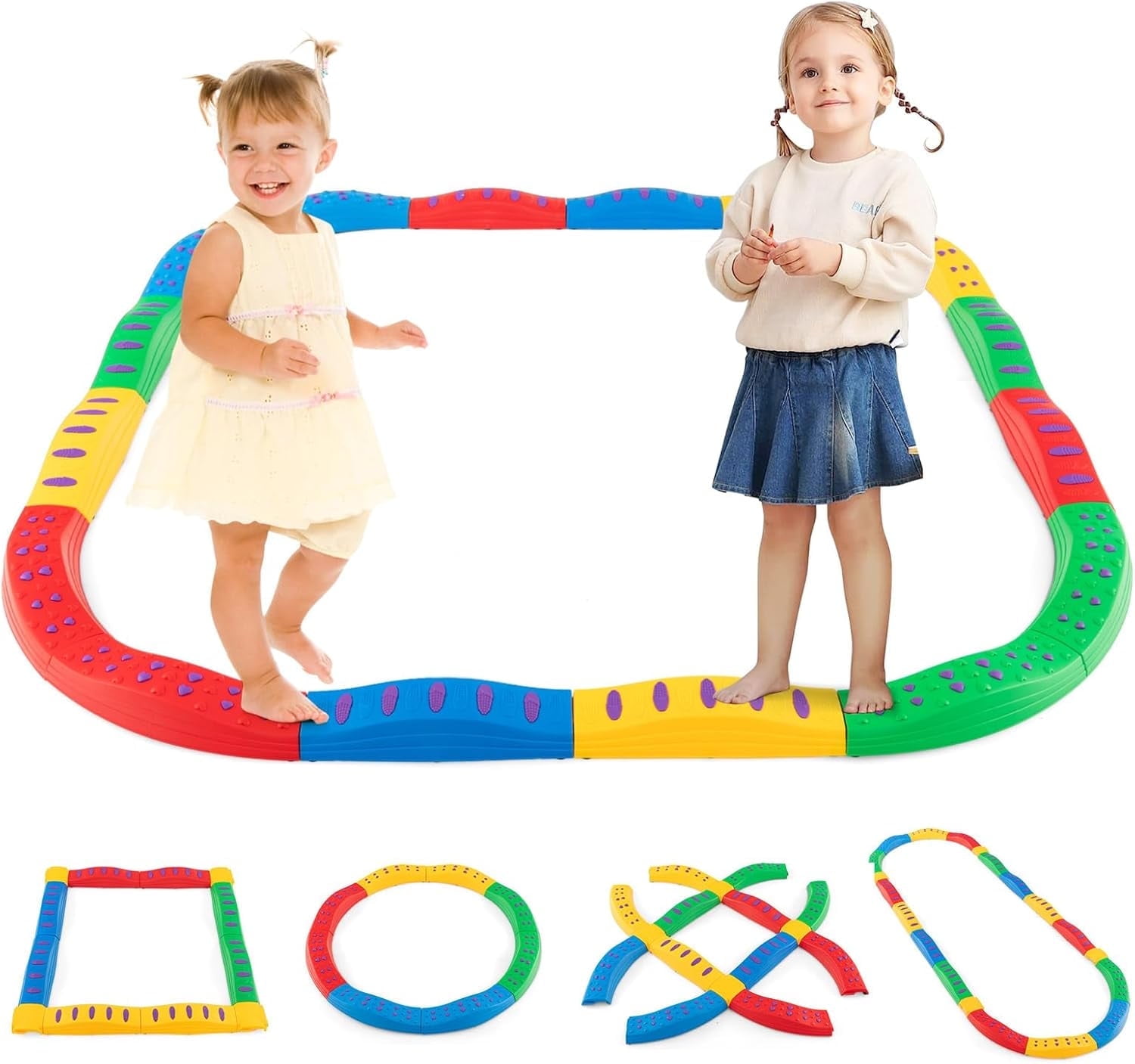 OLAKIDS Kids Balance Beam Stepping Stones Set, 20 PCS Montessori ...