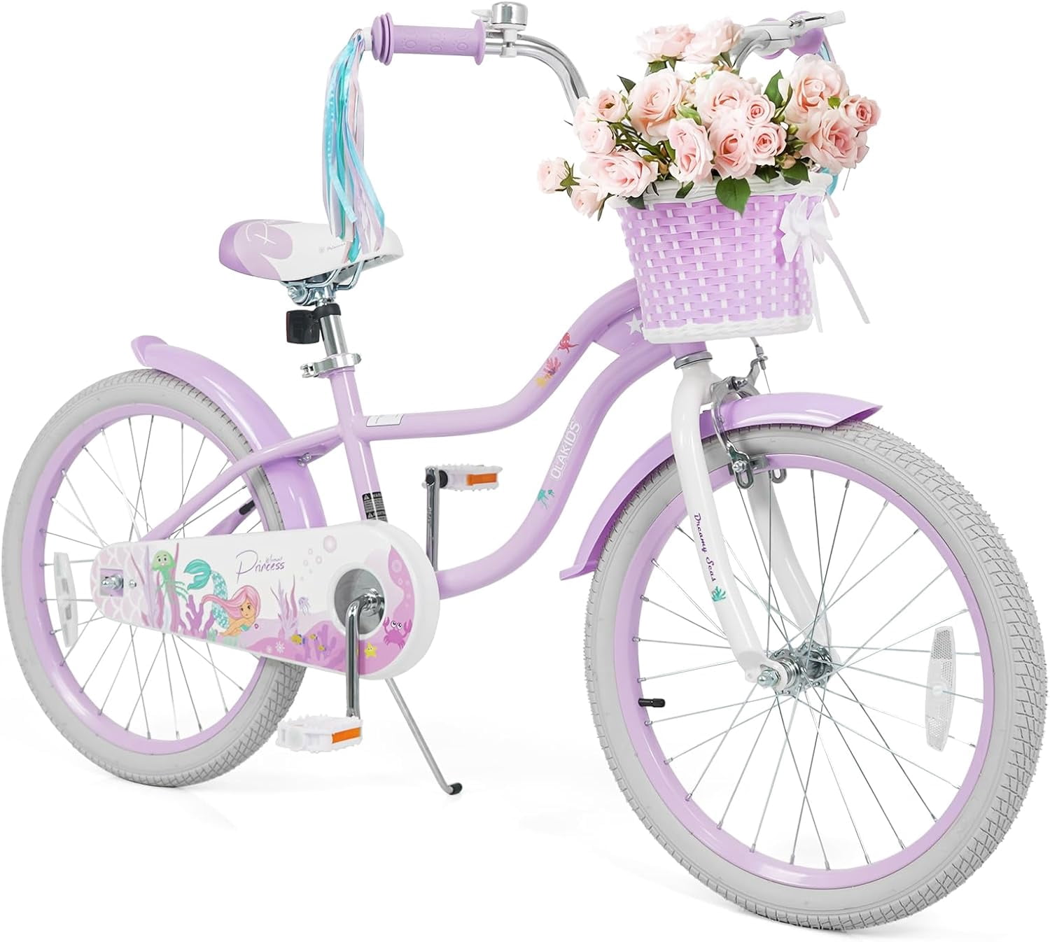 OLAKIDS Kids Bike, 12 14 16 18 20 Inch Mermaid Theme Toddler Children ...