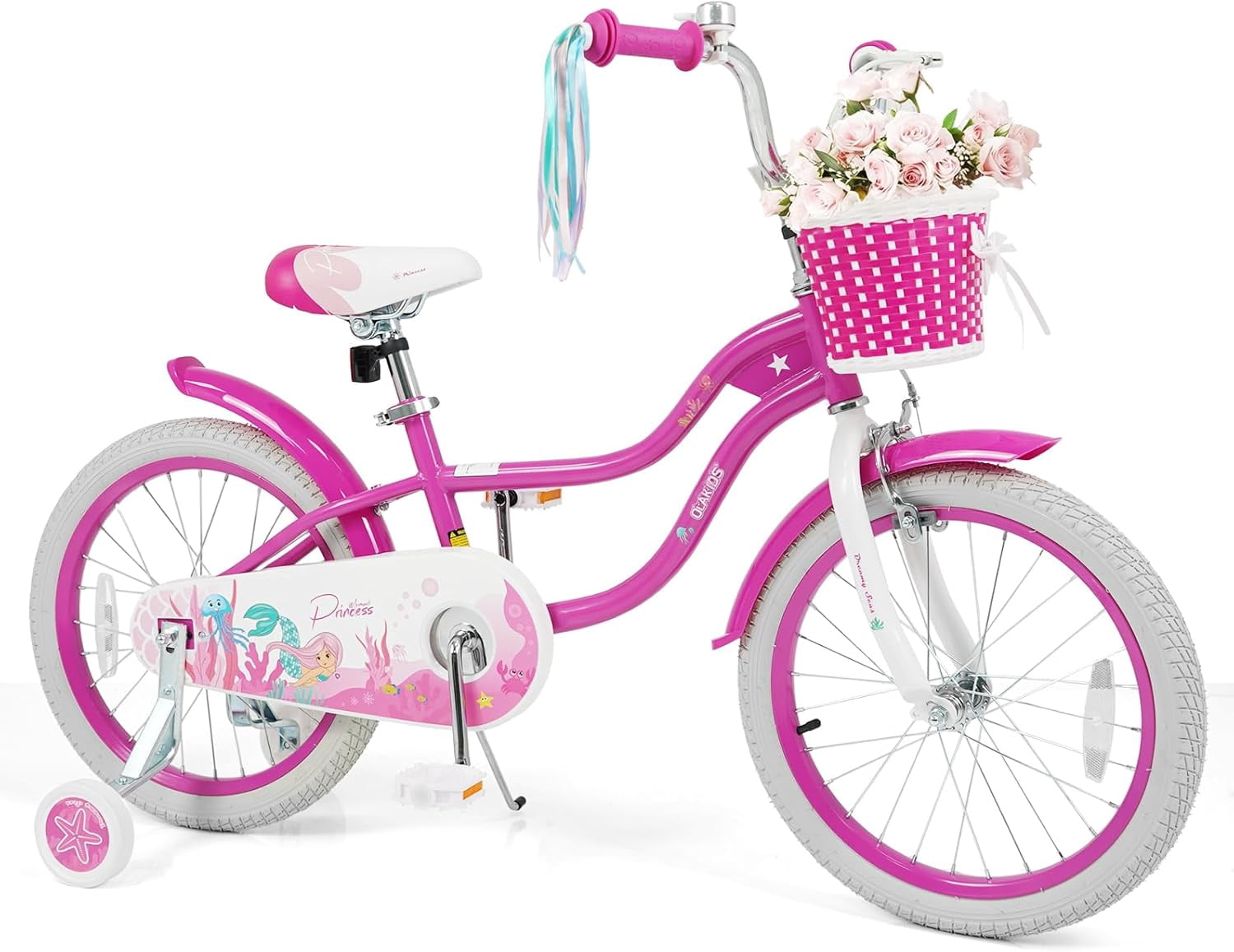 OLAKIDS Kids Bike, 12 14 16 18 20 Inch Mermaid Theme Toddler Children ...